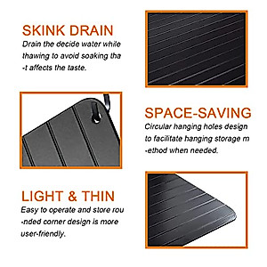 Quick Thaw Plate - Frozen Food Steak Meat Vegetable Fruit Natural Quick Thaw Pad Fast and Safe No Microwave or Hot Water Required Kitchen Supplies