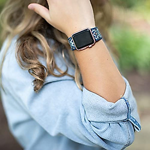 Tefeca Unity Series Elastic Compatible/Replacement Band for Apple Watch/Apple Watch Ultra(Sea Fish,M fits 6.5-7.0 inch wrist, 41/40/38mm)