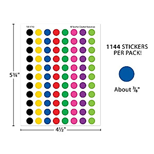 Teacher Created Resources Colorful Circles Mini Stickers Value Pack, Multi Color (4743)