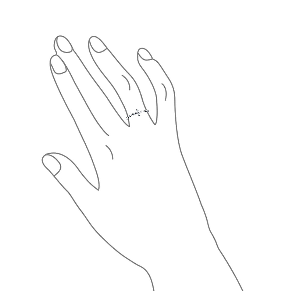 Bling Jewelry Minimalist Simple Midi Knuckle Thin 1MM Band Stackable Religious Side Cross Ring For Teen .925 Sterling Silver