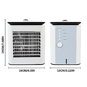 Evaporative Mini Air Conditioner, Personal Air Cooler, Cooling Fans, Mini Air Conditioner with 4 Wind Speeds, Built-In High-capacity Rechargeable Battery, For Home Room Camping Car Office #B