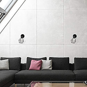 Globe Electric 65291 1-Light Plug-in or Hardwire Industrial Cage Wall Sconce, Matte Black Finish, On/Off Rotary Switch, 6ft Clear Cord, Wall Lights for Bedroom Plug in, Kitchen Sconces Wall Lighting