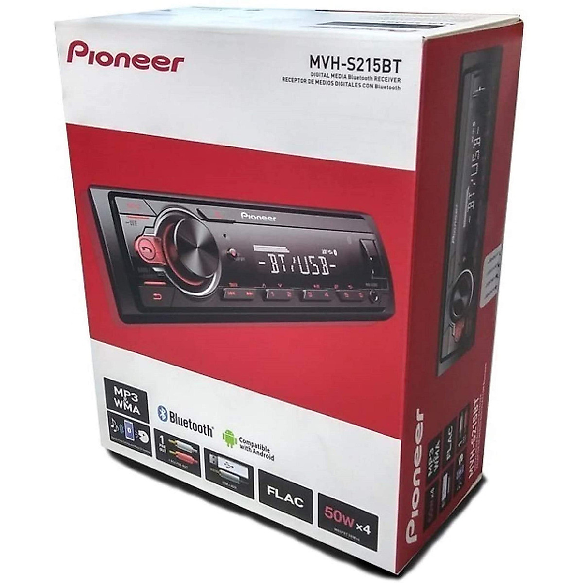 Pioneer Single Din Built-In Bluetooth, MIXTRAX, USB, Auxiliary, Pandora, Spotify, iPhone, Android and Smart Sync App Compatibility Car Digital Media Receiver / Includes Alphasonik Earbuds
