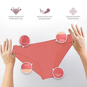 Alyce Ives Intimates Seamless Bikini Underwear for Women, 12 Pack No Show Panties, Laser Cut, Invisible under Yoga Pants