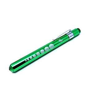 Penlight Reusable Medical Aluminum LED Pen Light with Pupil Gauge for Nurses Doctors Students with Pocket Clip (Green)
