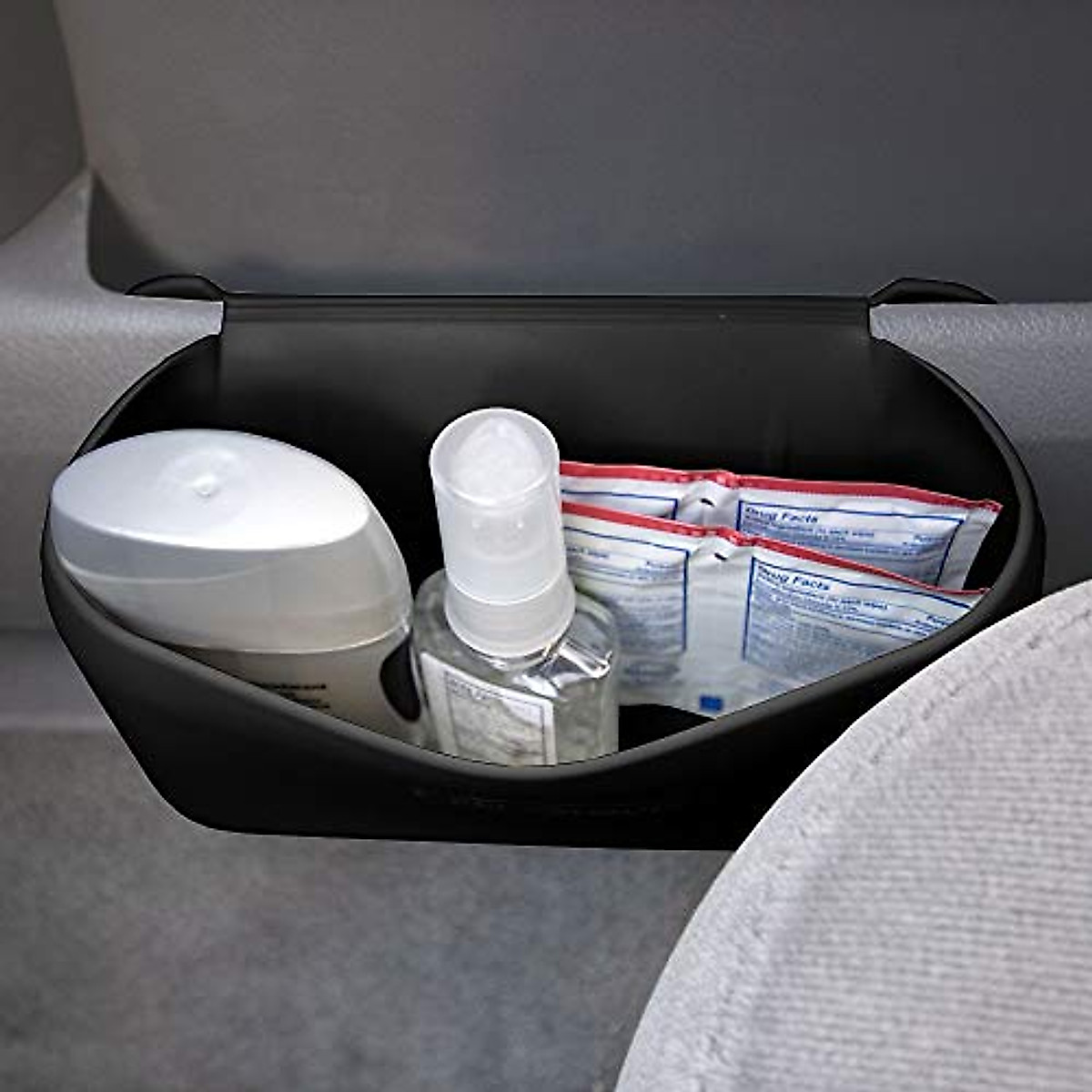 FH Group Silicone Waterproof Durable Portable Small Waste Trash Garbage Bin Can for Cars, SUVs, and Trucks Black