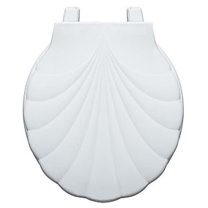 Centoco HP30SLC-001 Round Toilet Seat with Lift and Clean, Shell Design in White