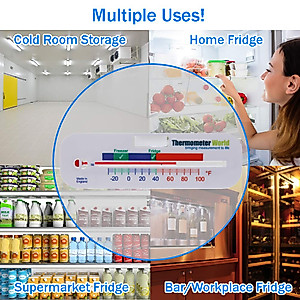 Twin Pack Refrigerator Thermometer 2 Pack for Fridge Freezer Chiller Cooler Temperature Gauge