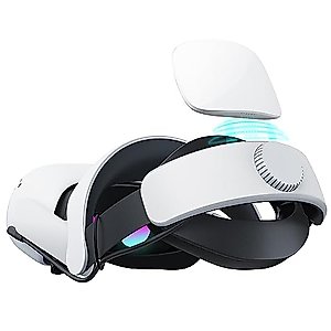 WELESS Oculus 2 Head Strap Elite Strap with 5000mAh Battery Adjustable Quest 2 Headstrap with Battery- Enhanced Support Oculus Quest 2 Accessories Oculus Quest 2 Head Strap with Battery