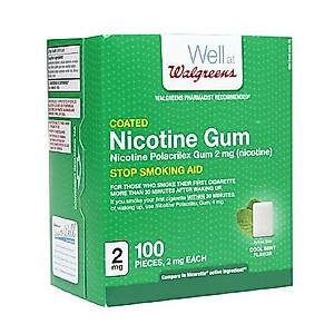 Walgreens Coated Nicotine Polacrilex Gum 2mg, Cool Mint, 100 ea