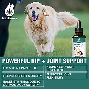 Pet Hemp Oil for Dogs & Cats Calming Joint Pain Sleep Support Anxiety Stress Cough Inflammation Relief Skin Arthritis Care Hip & Joint Supplement Dog Cat Hemp Drops Tincture, Mandarin