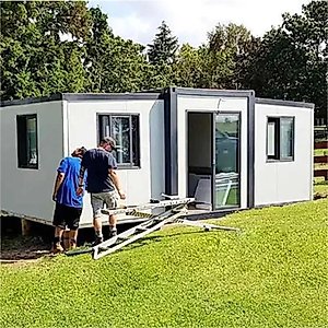 Folding House Custom Folding Double Wings Prefab House Steel Frame Metal Luxury Prefab Double Wing Folding Room