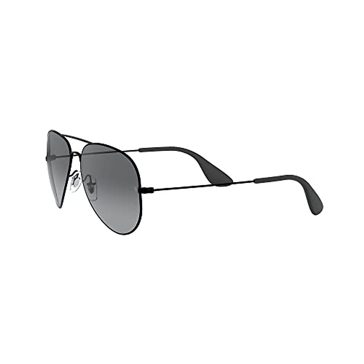 Ray-Ban RB3558 Aviator Sunglasses, Black/Polarized Light Grey Gradient Grey, 58 mm