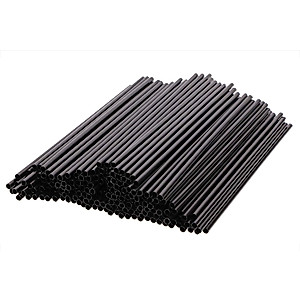 Tupalizy 200PCS Black Plastic Straws Drinking Coffee Stirrers for Wedding Coffee Sip Stir Sticks for Cocktail Tea Chocolate Hot Water Cold Drinks Cups Travel Mugs Crafts Home Bars, 7.87inch