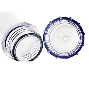 Clear Empty Refillable Inline Water Filter Cartridge 2" x 10" | For DI/Resin/Carbon/Calcite/Alkaline Media