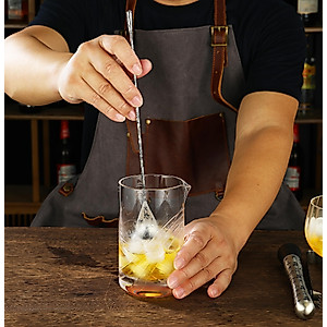 Cocktail Geek Etched Bartender Kit Cocktail Shaker Set-7 Pieces Stainless Steel Etching Bar Tools with Boston Shaker,Bar Spoon,Cocktail Muddler,Double Jigger,Cocktail Strainer,Ice Tongs