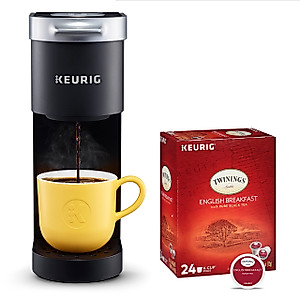 Keurig K-Mini Single Serve Coffee Maker with Twinings of London English Breakfast Tea K-Cup Pods, 24 Count