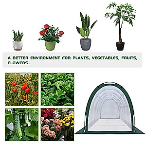 Pop Up Greenhouse 16.5x3.3x3.3FT Flower House Mini Gardening Plant Flower Sunshine Room Tunnel Garden PVC Greenhouse Cover for Cold Frost Protector Gardening Plants