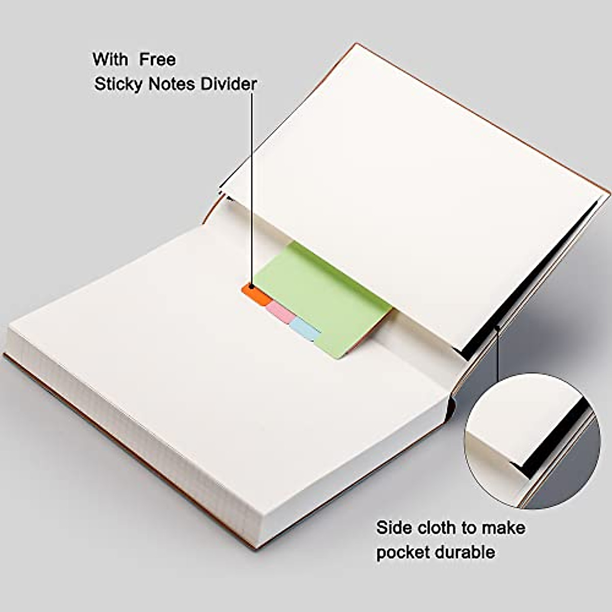RETTACY Large Thick Journal for Writing - 320 Numbered Pages B5 Lined Journal Notebook with 100GSM Lined Paper,PU Leather,Softcover,Inner Pocket,7.6'' X 10''-Orange