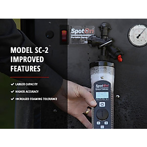 SpotOn SC-2 Sprayer Calibrator - Digital Nozzle Flow Meter for Precise Chemical Application - Pesticide & Fertilizer Rate Calculator - Quickly Check Flow Rate of Sprayer Nozzles
