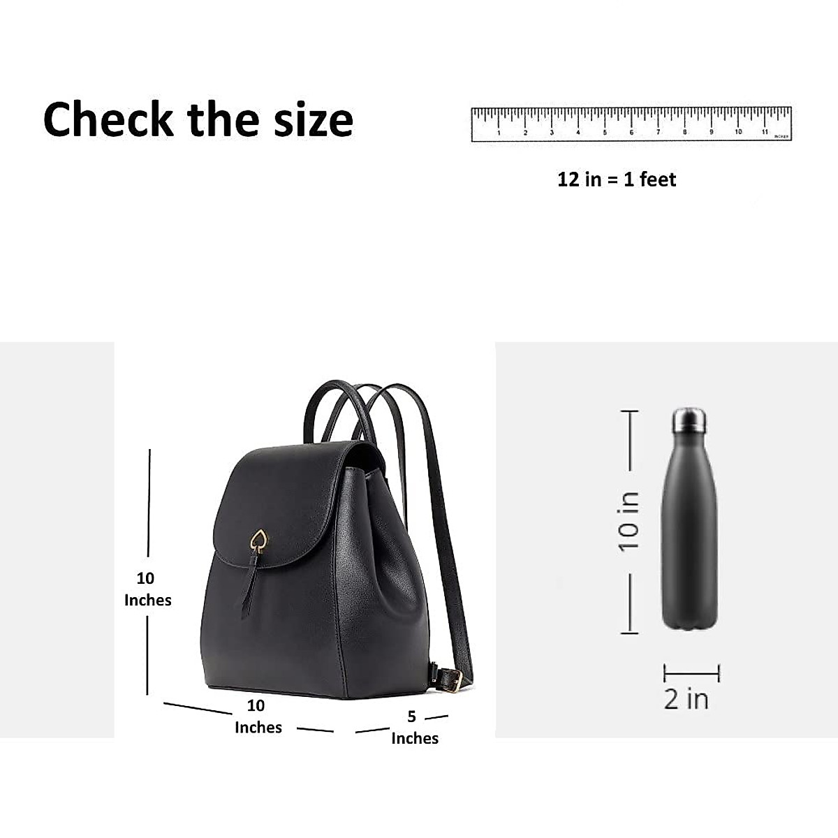 Kate Spade Adel medium flap Leather Backpack (Black)