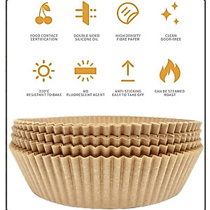 AIR FRYER LINERS 100Pcs - EASY CLEAN, NON-STICK AIR FRYER LINER- OIL PROOF, WATER PROOF AIR FRYER PAPER LINERS