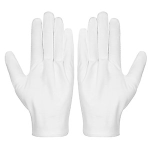 Cotton Gloves, Selizo 3 Pairs White Cotton Gloves Gloves for Women Men Eczema Dry Hands Moisturizing Serving Archival Cleaning Jewelry Silver Inspection