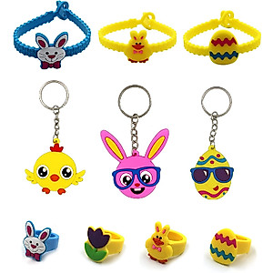 97 PCS Premium Easter Party Favors Assortment Toys for Kids,Easter Basket Stuffers, Easter Eggs Fillers Gifts, Easter Eggs Hunt, Pinata Filler Goodie Bags Stuffers Classroom Prizes Treasure Box Toys