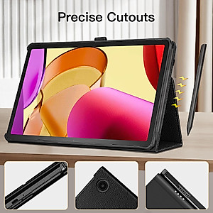 Fintie Folio Case for Amazon Fire Max 11 (13th Generation, 2023 Release) - Premium Vegan Leather Slim Fit Folding Stand Cover for Fire 11 Max Tablet with Auto Sleep/Wake, Black