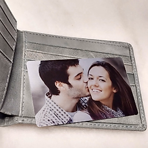 Personalized Double Sided Metal Wallet Photo & Wording (Personalized Photo Metal Wallet Card Insert)