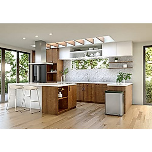 Home Zone Living 18.5 Gallon Dual Trash Can for Recycling and Trash with CleanAura Odor Control Compartment, 70 Liter Total Capacity, Silver