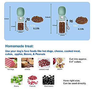 Colorday Handheld Dog Treat Dispenser Built-in Clicker & Treat Pouch, Hand Feeder for Puppy Training Walking Hiking Traveling (6.7 OZ, Green)