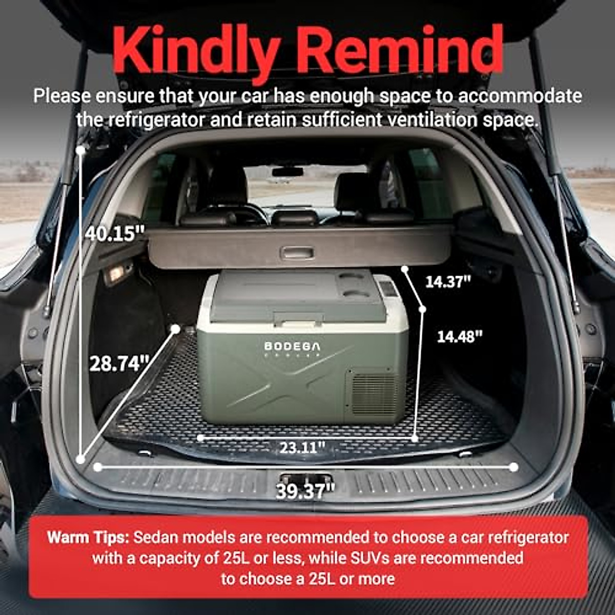 BODEGACOOLER 12 Volt Car Refrigerator, Electric Cooler Portable Freezer WIFI APP Control, 32Quart(30L) RV Car Fridge-4℉-68℉, 12/24V DC100-240 Volt AC for Outdoor Camping,Travel,Vehicles,Home Use