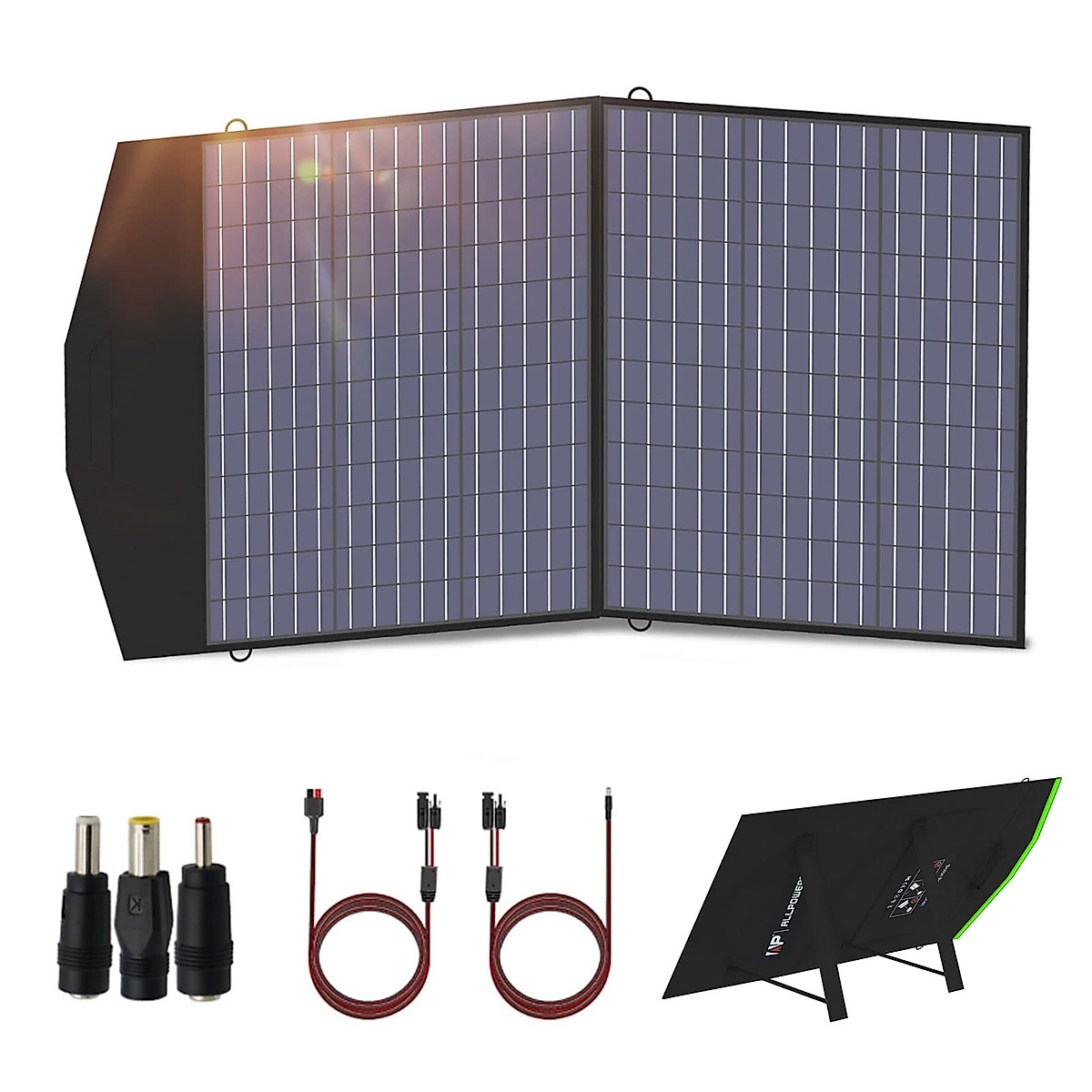ALLPOWERS 100W Solar Panel, Foldable Solar Charger with MC-4 Ports Portable Solar Panel for Solar Generators Power Station Camping RV 100 Watt Solar Panel Foldable