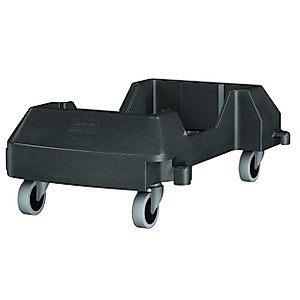 Rubbermaid Commercial Products Slim Jim Container Trash Can Trolley/Dolly with Wheels, Black, Easy Transport/Maneuverability of 16/23 Gallon Slim Jim Containers/Recycling