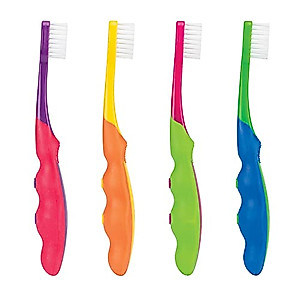SmileGoods Y231 Child Toothbrush, 23 Tuft, Soft Bristle, with Extra Wide Handle, 72 Individually Packaged Premium Toothbrushes, Assorted Colors Bulk Pack