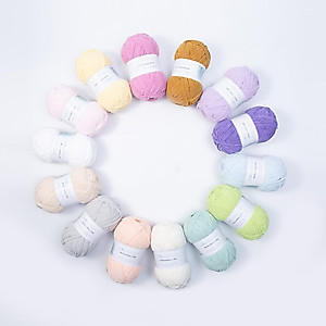 MOJADREAM 3PCS 3.5oz Chenille Yarn for Blankets Amigurumi: Soft Velvet Baby Yarn Blanket Knitting and Crocheting Bulky 5# Yarn 3 Skeins of 100g (Pale Peach)