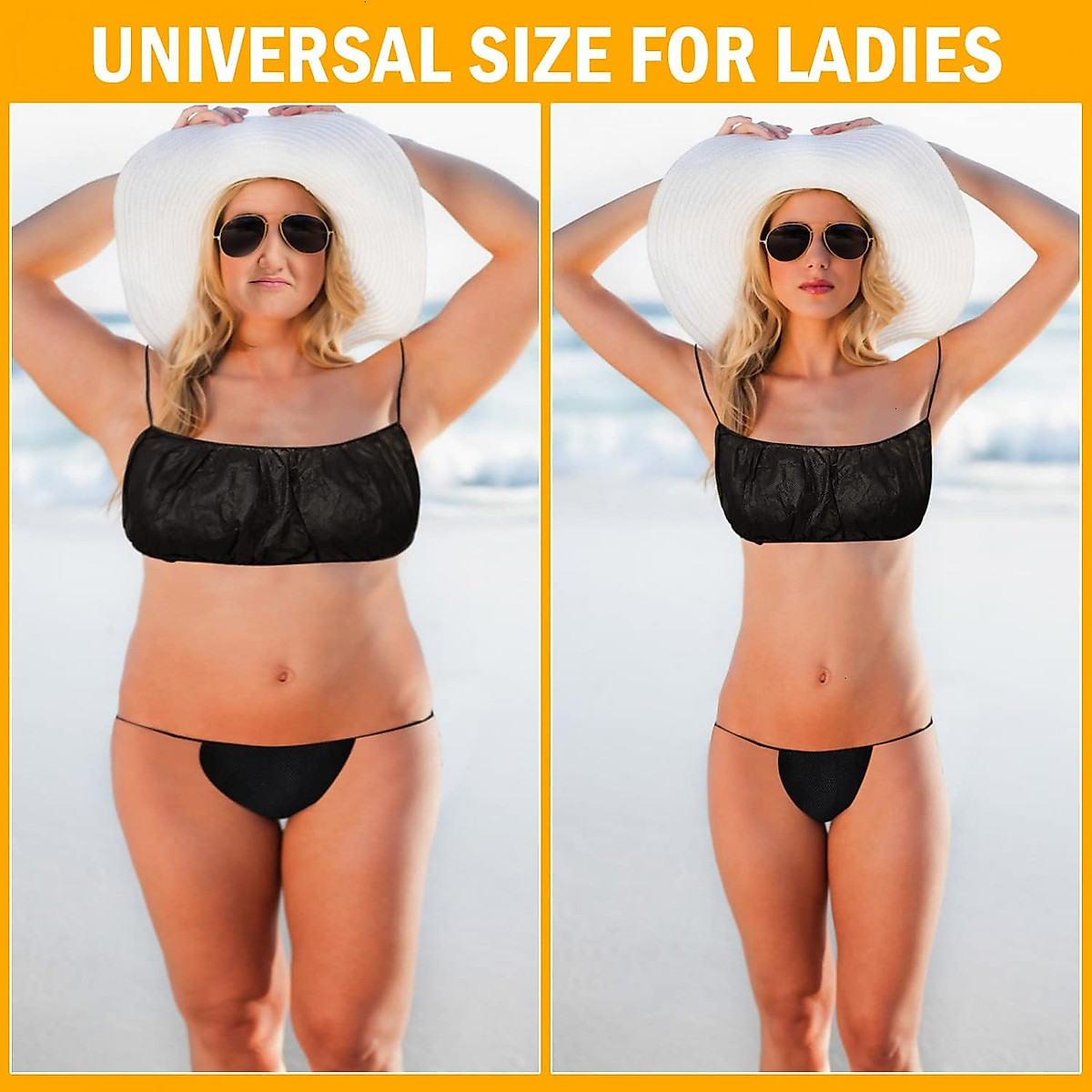 YoleShy 100 PCS Disposable Underwear Disposable Panties and Disposable Bras for Women Spa T Thong Underwear Tanning Wraps