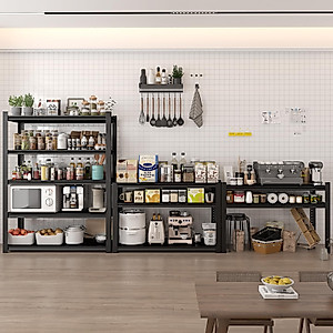 STEELIST 3000LBS Garage Shelves, 48W Metal Shelves for Storage, 5-Tier Shelving Unit with Adjustable Shelves, 24" D X 47.2" W X 84" H Industrial Shelving Utility Shelf for Warehouse, Basement