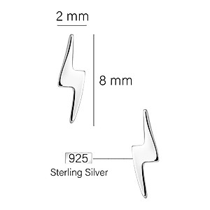 SOFIA MILANI - Solid 925 Sterling Silver Earrings for Women - Lightning Stud Earrings - 20754