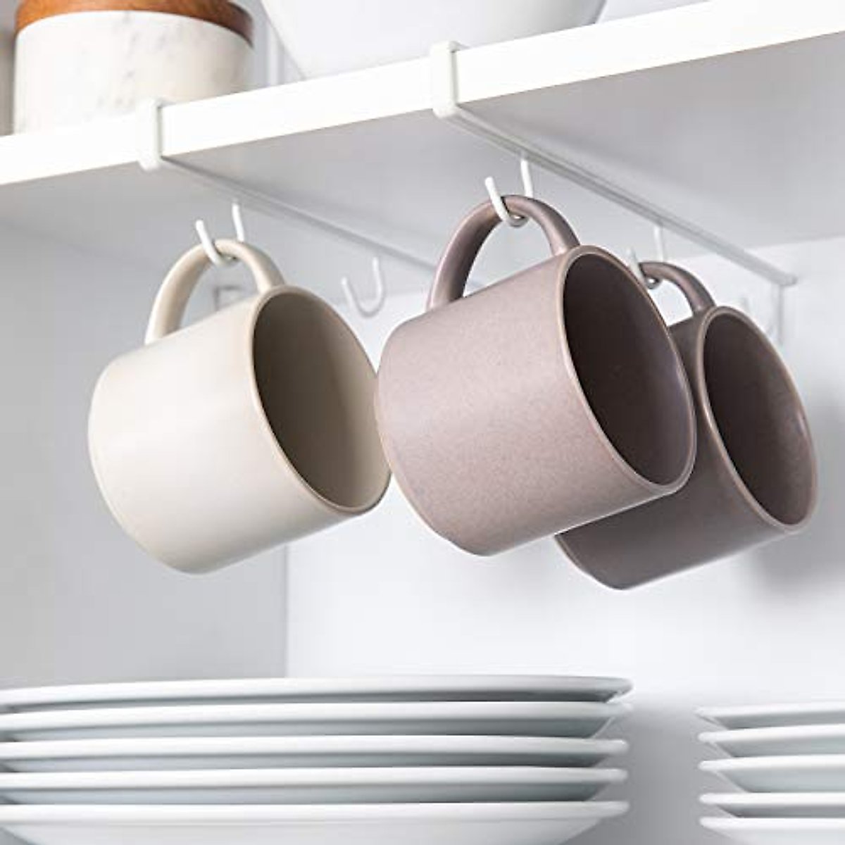 Better Houseware Undershelf Cup & Mug Hooks-Set of 2, standard, White