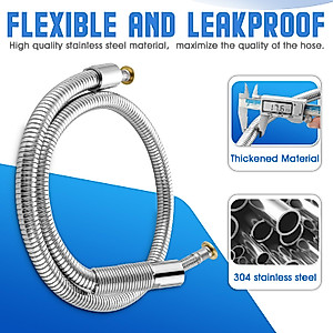 Replacement B-0044-H Pre-Rinse Hose for T&S Brass, 44 Inches Flexible Stainless Steel commercial sink sprayer Hose with Heat Resistant Gray Handle