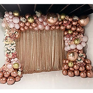 Chrome Metallic Rose Gold Balloons for Party 50 pcs 12 inch Thick Latex Balloons for Rose Gold Baby Bridal Shower Birthday Party Decorations