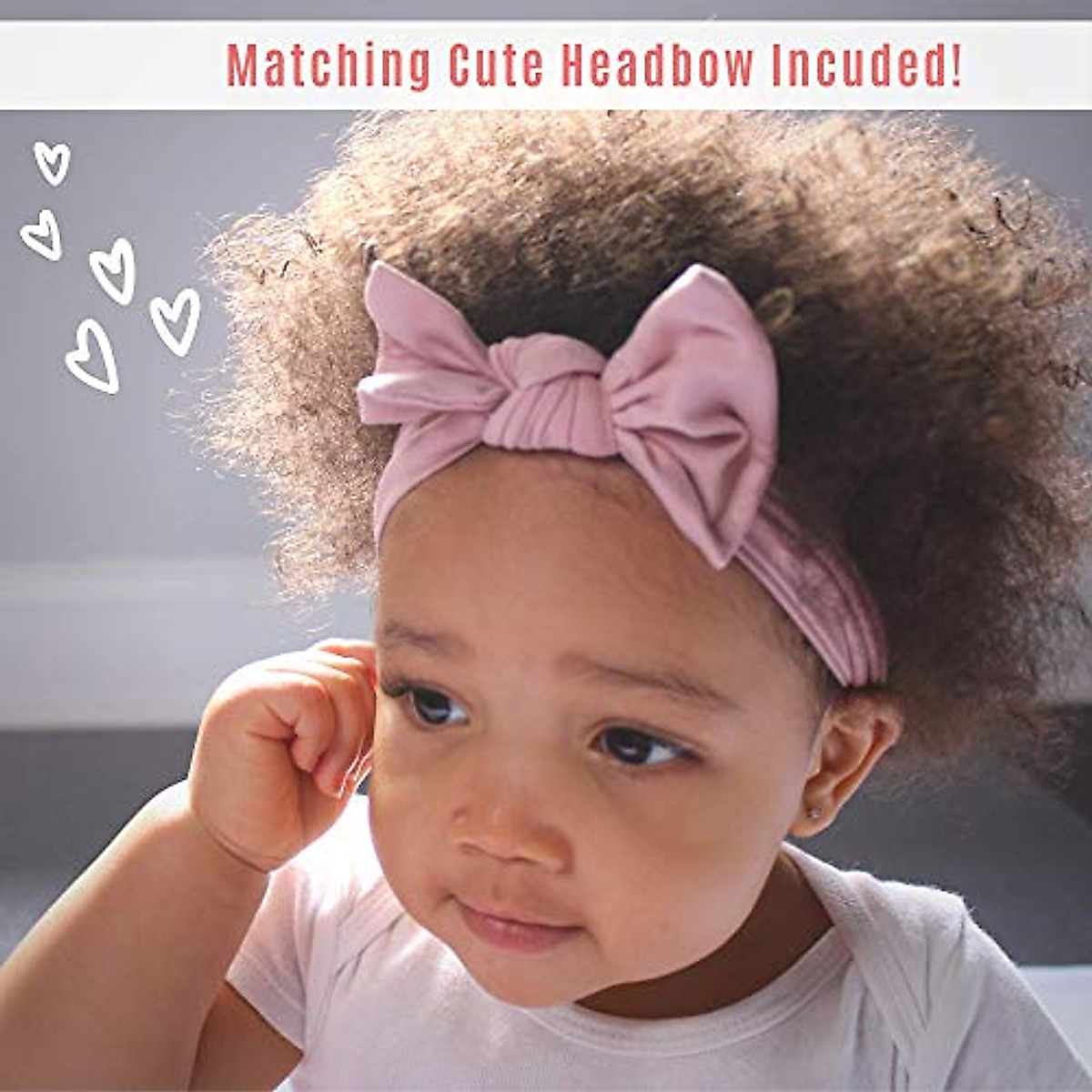 Baby Swaddle Blanket Set with Headband, Nursery Swaddling Receiving Wrap for Girls,13 Welcome Home Milestone Stickers Bundle with Bow, Newborn Photo Growth Mat, Infant Wrap 48"x48" Dusty Rose (Mauve)
