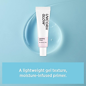 UNICORN GLOW Hydrating Primer - Makeup Grip Gel Primer Hydrating face primer, Pore blurring smoothing Long lasting make up Vegan Cruelty-Free [2023 Updated Package is White]