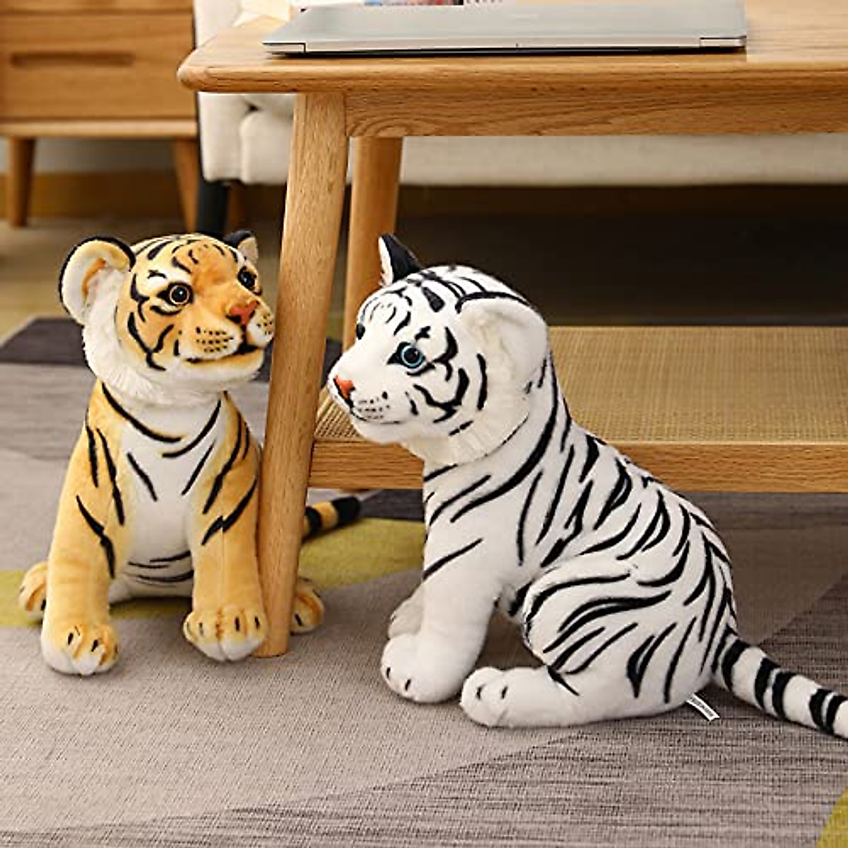 GUDVES Tigers Plush Toy Stuffed Animal Plush Cat - by Tiger Tale Toys Cute Lifelike Tiger Stuffed Animals Animals Kids Toy Gift for Boy Baby Hug Tiger - Lifelike Stuffed Animal (7.8 in, Yellow Tiger)