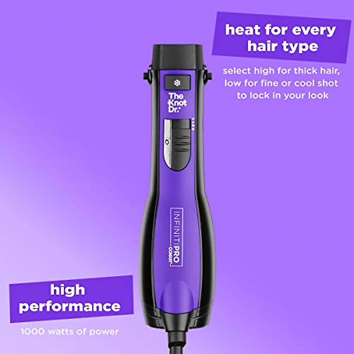 INFINITIPRO BY CONAIR The Knot Dr. All-in-One Oval Dryer Brush, Hair Dryer & Volumizer, Hot Air Brush