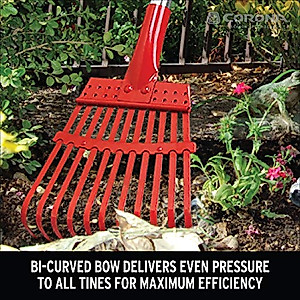 Corona RK 62060 Fixed Tine Shrub Rake, Aluminum Handle, 8-Inch Wide