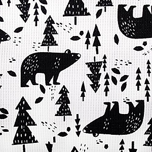 Lamaze Organic Baby baby boys Footed Sleeper, Play and Toddler Sleepers, Black Bears Trees, 3 Months US