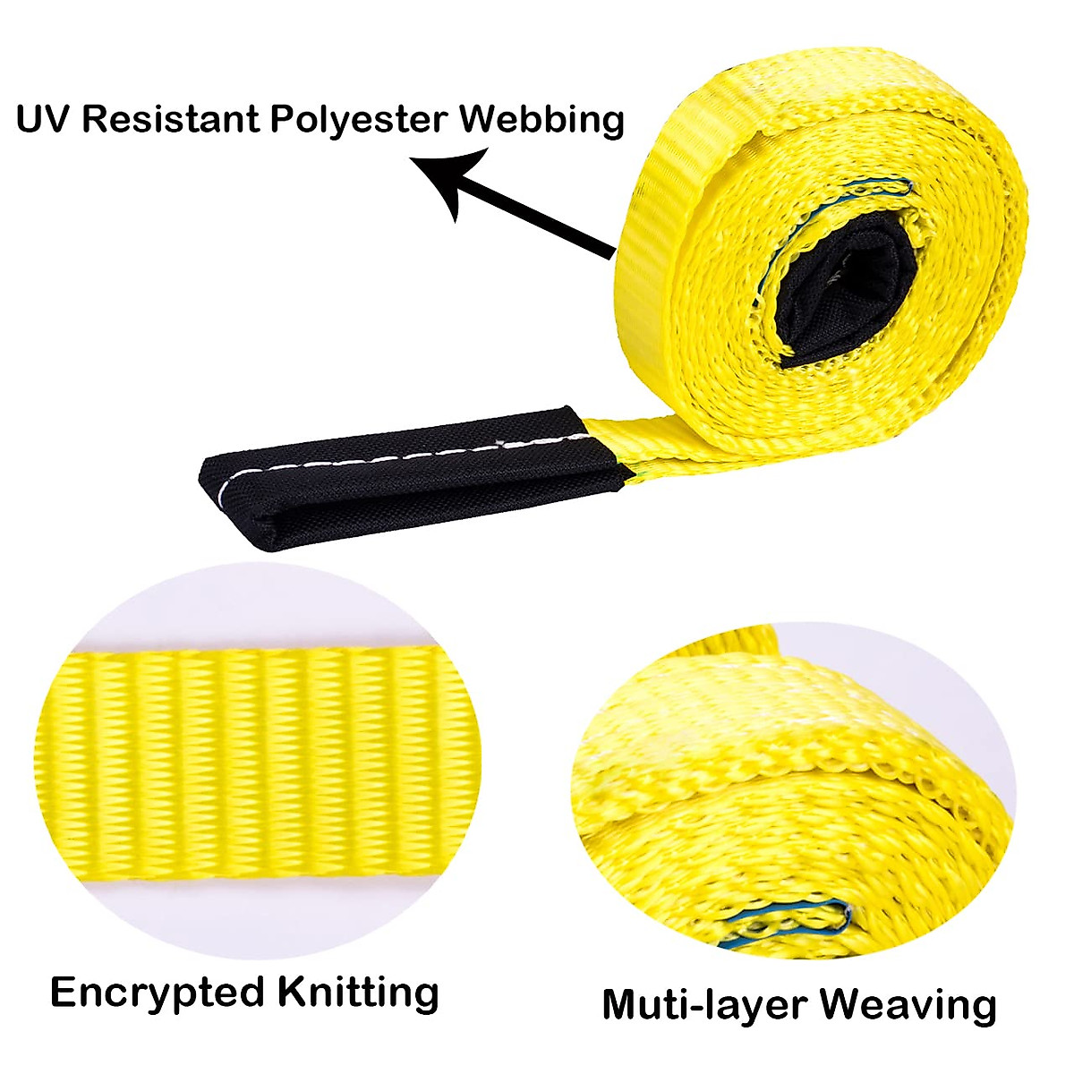 Lifting Slings Straps 8 Foot by 1 inch 1333 lbs Capacity Heavy Duty Lifting Stitching Web Flat Eye to Eye Loop Ends for Rock Tree Saver Lifting Furniture Appliances Machine 10 Pack